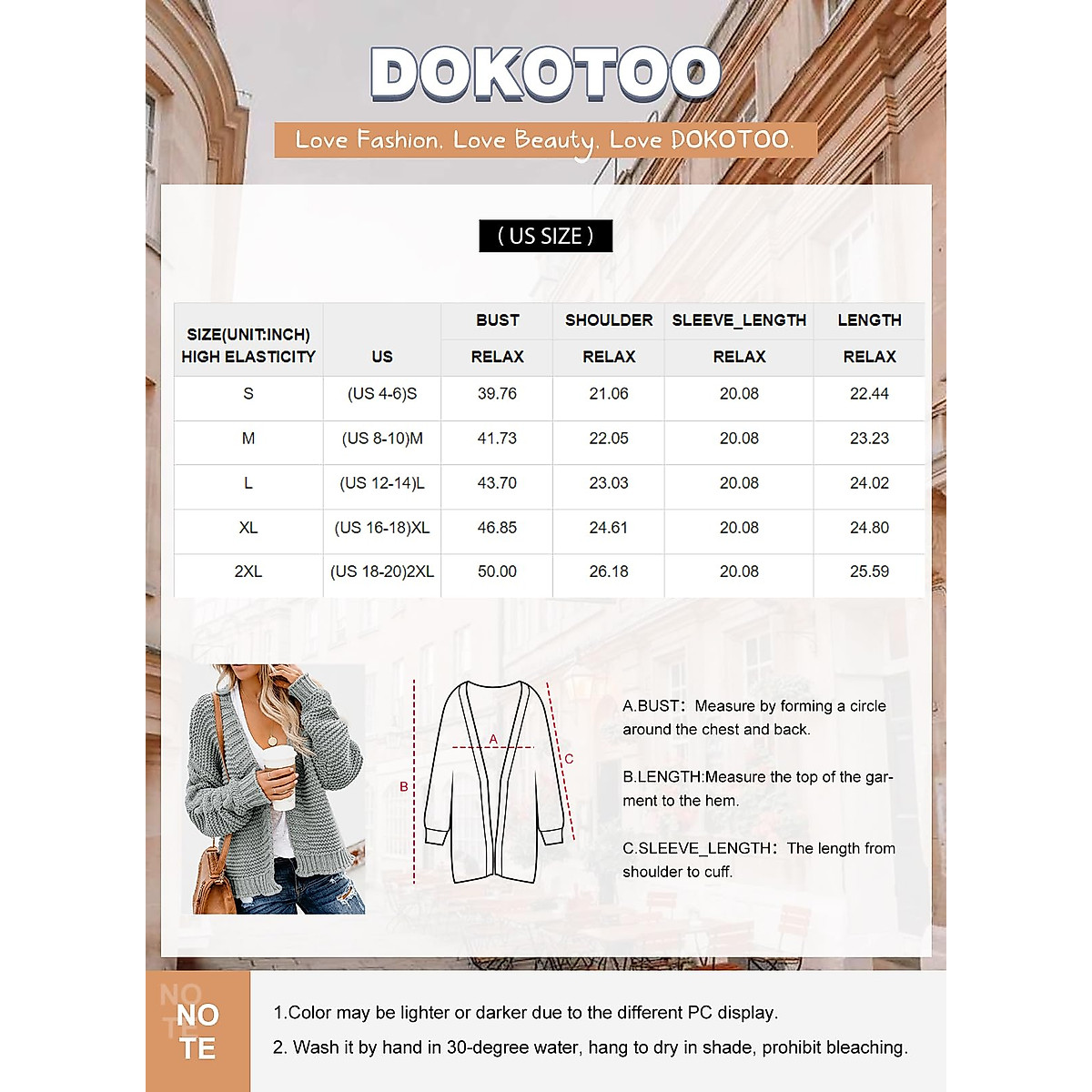 Dokotoo Womens Sweater Cardigans Fashion Ladies Winter Warm Cozy Open Front Pockets Long Sleeve Chunky Warm Cable Knit Cardigan Sweater Pullover Outwear Coat Green XL