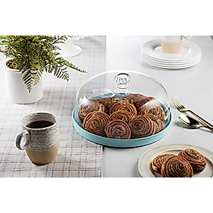 Godinger Cake Stand, Cake Plate Server with Dome, Fruit Platter, Metal Serving Tray and Shaterproof Acrylic Lid