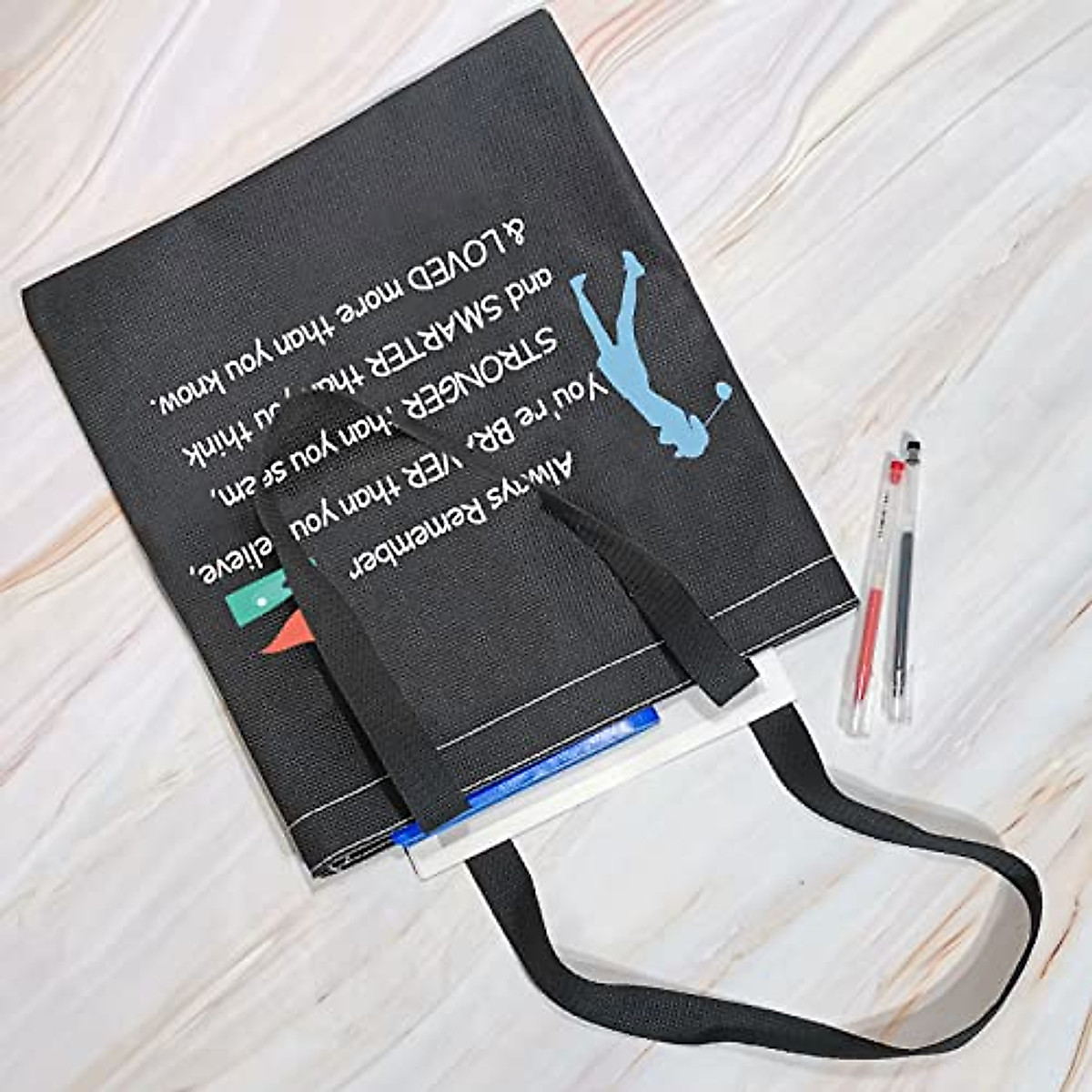 MBMSO Golf Gifts for Women Golf Player Gifts Tote Bag Golf Lover Gifts for Golfer Canvas Reusable Shopping Shoulder Bag (Golf TB-black-02)