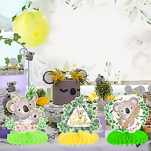 Koala Honeycomb Centerpieces 10pcs Koala Birthday Party Decoration Cute Koala Baby Shower Table Decoration for Koala Theme Party Supplies