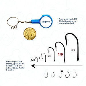 HOOK-EZE 2X Fishing Knot Tying Tool, Standard Size - Safety Device & Line Cutter - Multifunctional Fishing Accessories - Covers Fully Rigged Hooks - Blue