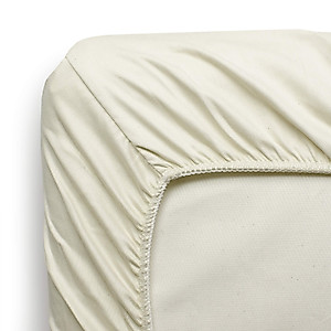 Naturepedic Organic Crib Mattress Sheet - Crib Fitted Sheet for Standard Crib Mattress - Soft and Breathable Cotton Crib Sheet - Ivory - 52"x28"