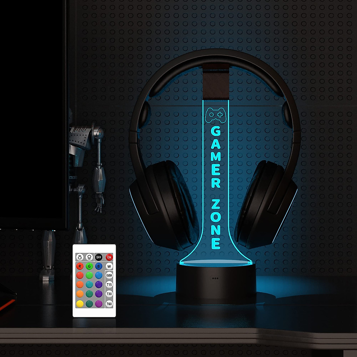 YuanDian Light Up Headphone Stand - RGB Gamer Desk Accessory