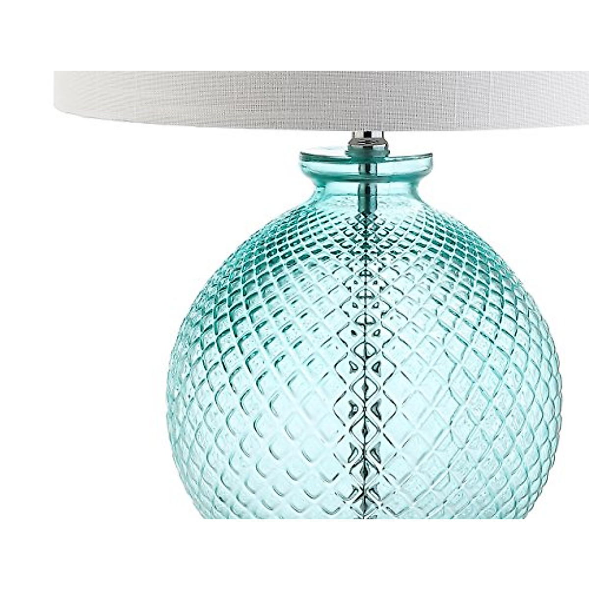 JONATHAN Y JYL2003A Estelle 26" Glass and Crystal LED Table Lamp Coastal Contemporary Bedside Desk Nightstand Lamp for Bedroom Living Room Office College Bookcase LED Bulb Included, Aqua/Clear