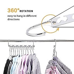 Xiongqi Space Saving Hangers Metal Magic Cascading Hanger 6 x 2 Slots Closet Clothing Organizers Heart Hook Design Organizer