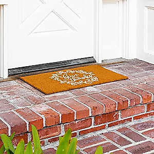 Juvale Thanksgiving Welcome Mat for Front Door,-Outdoor-Fall Rug for Porch, Give Thanks (30 x 17 in)