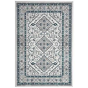 GAOMON Boho Area Rug 8x10 Persian Washable Livingroom Rug, Soft Vintage Boho Gromertic Accent Rugs for Living Room Entryway Dining Room, Non-Slip Non-Shedding Low-Pile Floor Carpet