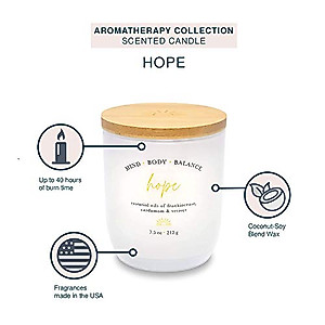 Aromatherapy Candle by Studio Oh! - Hope - 7.5-Ounce Coconut-Soy Blend Wax Scented Jar Candle for Home & Office - Burns up to 40 Hours