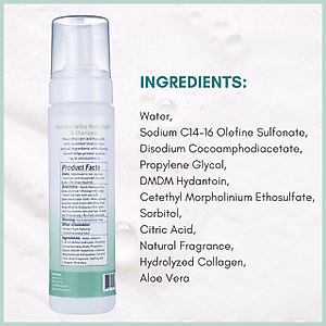 Nurture Rinse Free Body Wash & Shampoo w/Aloe | Hospital Grade Hair & Body Waterless Cleansing Foam | Women, Camping, Elderly & Hospital Patients | Shower Bath & Hand Soap for Sensitive Skin