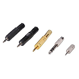 Nightwolf 8 Pieces Audio Adapter Headphone Adapter Gold Stereo Adapter 6.35mm 1/4inch to 3.5mm 1/8inch 3.5 mm to 2.5mm Mic Plug Adapter Connector