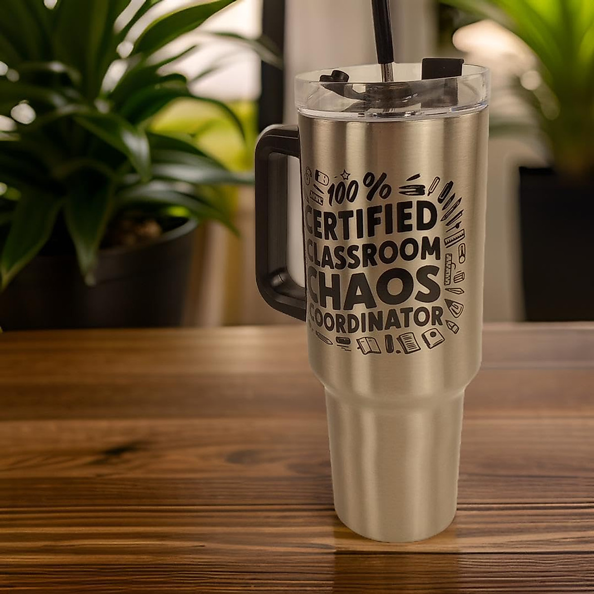 Hogg 40oz Clear Traveler - Blank Sublimation Tumblers Silver, 40 oz Blank Sublimation Tumbler With Handle & Removable Lid, Bulk Travelers With Straws