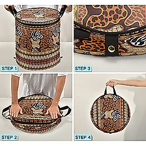 ALAZA 50 L Folding Pop-Up Clothes Hampers, Animal Prints Tiger Stripes Leopard Spots Reptile Skin Snake Wavy Laundry Basket for Room, College Dorm or Travel