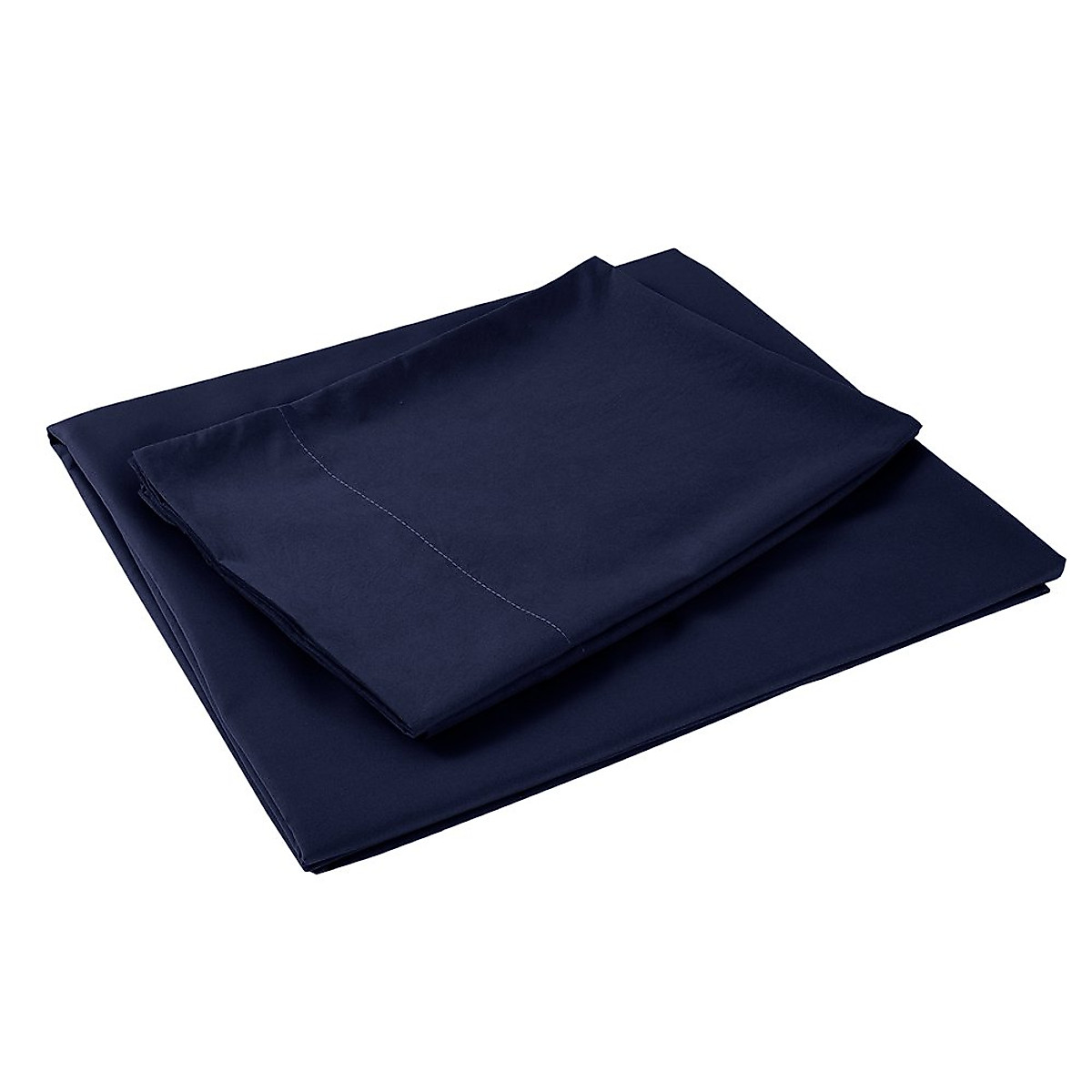 Full Size 6 Piece Bed Sheet Set (Flat Sheet 19" Fitted Sheet 4 Pillowcases) Eco Friendly Wrinkle Free Sheets Machine Washable Hotel Bedding Silky Soft - Navy Blue