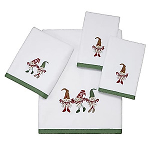 Avanti Linens - Fingertip Towel, 100% Cotton Velour, Holiday Decor, Set of Two (Merry Gnome Collection)
