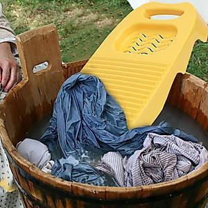 nicything Plastic Washboard Laundry Board, Household Hand Washing Board, Hand Washing Clothes Tool, Manual Clothing Laundry Cleaning Tool, Yellow