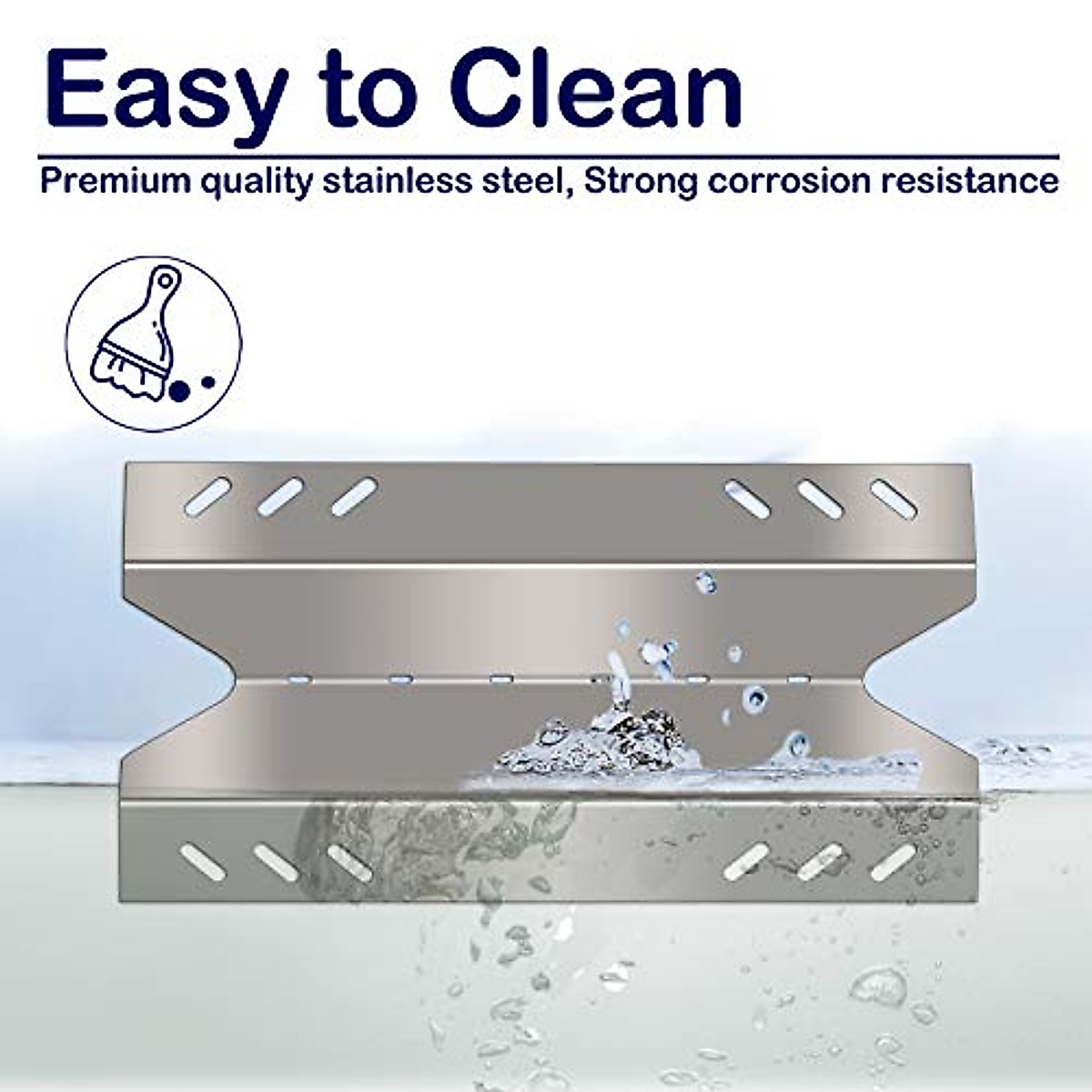 Heat Plate Shield Stainless Steel 16 1/8" Gas Burner Cover Grill Replacement Parts for Members Mark BQ05046-6, BBQ Pro BQ05041-28, BQ51009, Sam's Club, Outdoor Gourmet, 3 Pack Heat Tents