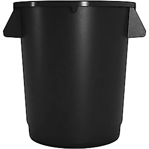 Carlisle FoodService Products Bronco Black 10 Gallon Round Waste Bin Trash Container - 84101003 - Pack of 6