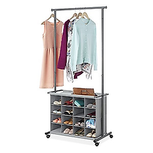 Whitmor 16-Cubby, Gray Garment Rack