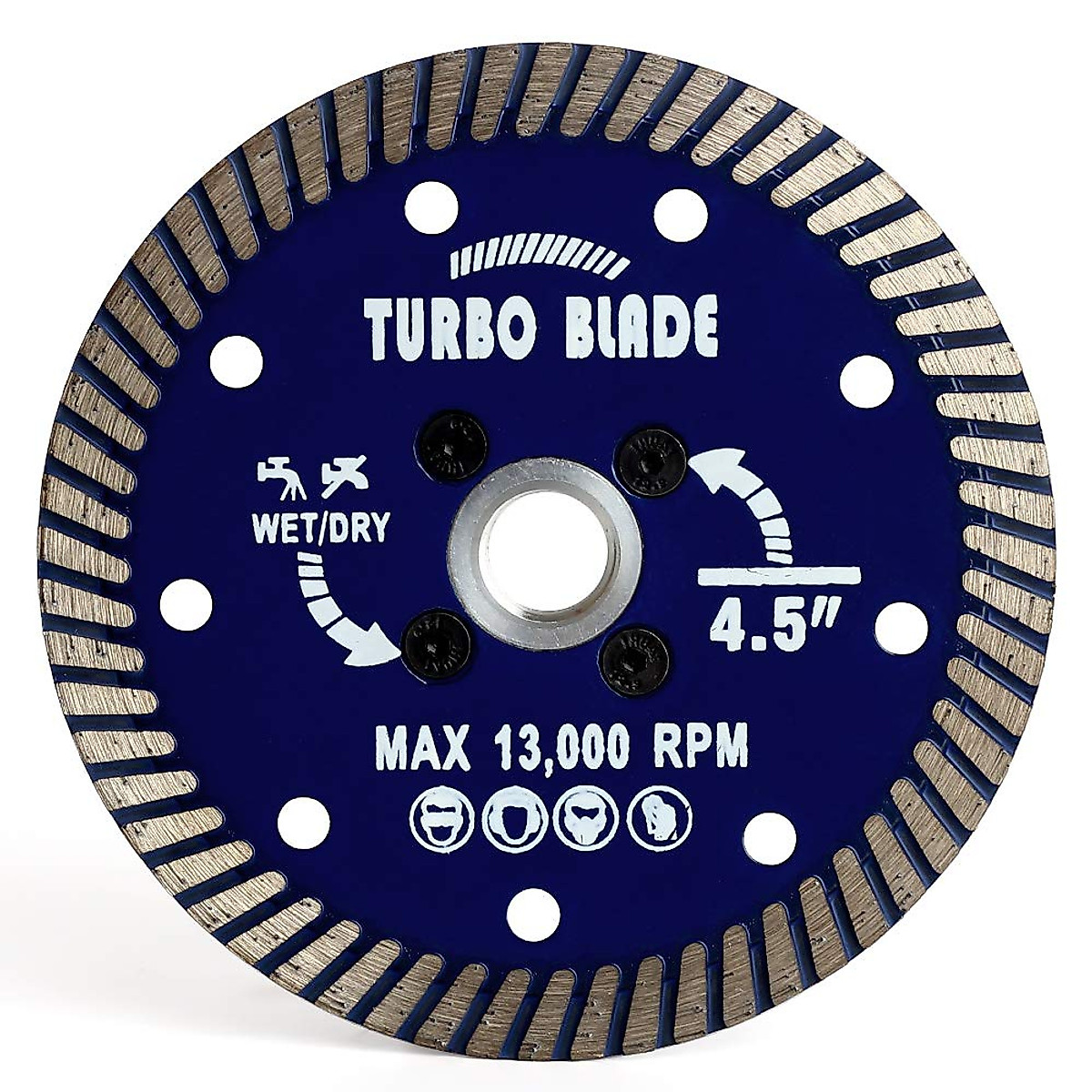 XMIS 4.5" Diamond Saw Blade Granite Blade with 5/8"-11 Flange for Cutting Porcelain Tile Granite Marble (4.5"-Flange)