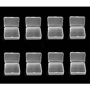 Pcxino 40 Pack 7.5 cm Small Clear Storage Box,Clear Plastic Beads Storage Containers Box with Hinged Lid for Small Items and Craft Projects
