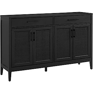 Crosley Furniture Milo Modern Sideboard Buffet Cabinet with Storage Cabinets and Drawers, Kitchen, Dining, Black