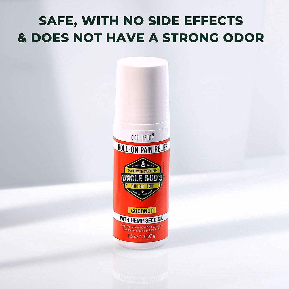 Hemp Oil 2-Pack Uncle Bud's Topical Roll On Pain Reliever, Hemp Oil for Pain Reduction, Stress Support, Achy Muscle Relief, Fast Acting, Anti Inflammatory