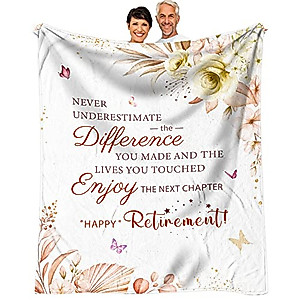 Dfaqehk Retirement Gifts for Women or Men 2023, Retired Gifts for Women, Best Retirement Gift Throw Blanket 60 x 50 Inch, Going Away Gift, Goodbye Gifts, Leaving Gifts for Coworkers Friends