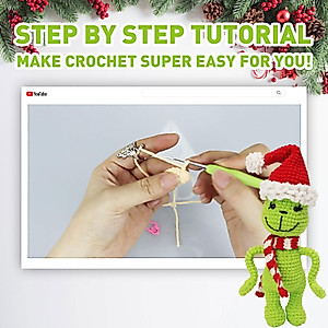 ALODNY Crochet Kit for Beginners,Christmas Crochet Kit for Beginners Adults,Knitting Kits Hooks Yarn Set with Step-by-Step Video Tutorials