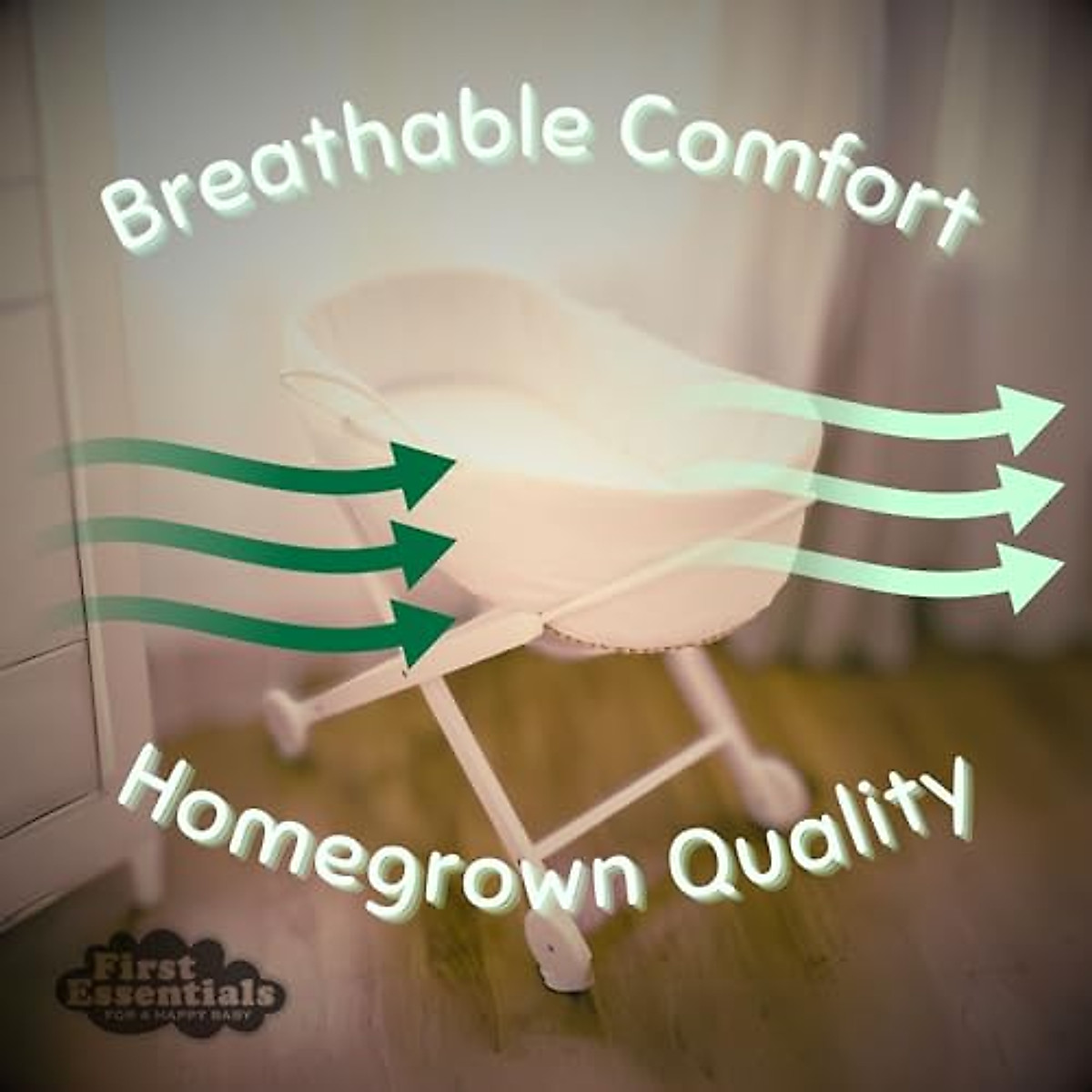 First Essentials Bassinet Cradle Mattress Pad (Oval, 12X26) for Newborn Comfort Breathable Easy Clean Hypoallergenic Waterproof Made in USA