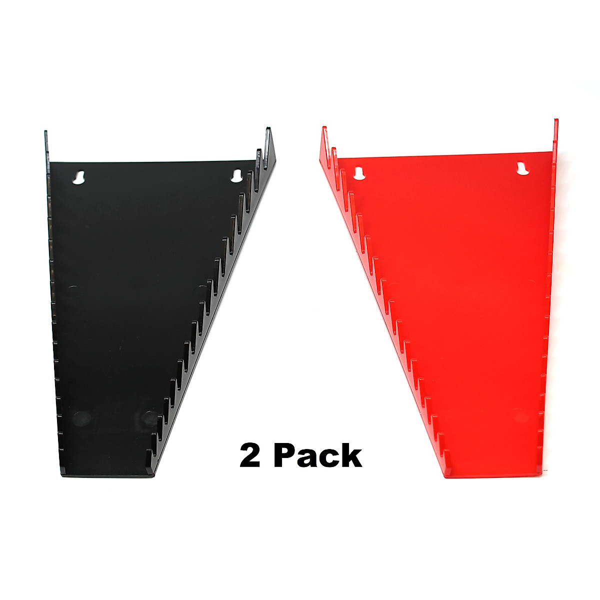 JSP Manufacturing Red & Black 16 Tool Standard Wrench Holder Wrench Organizer 2 Pack | Storage Rack Tray Tool Holder