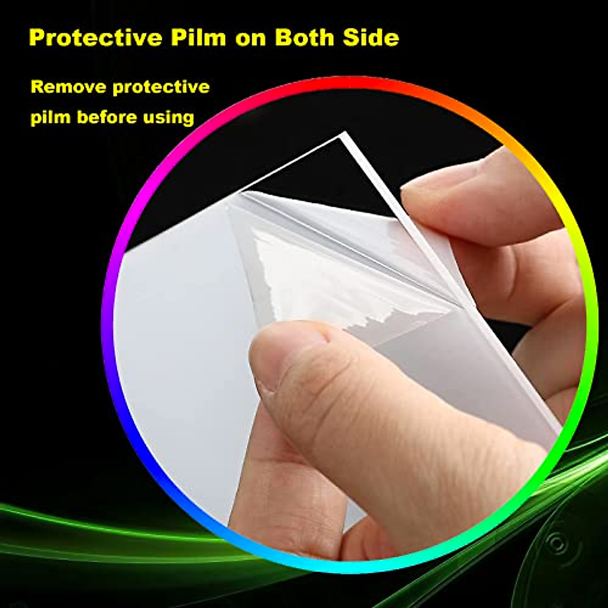 Terrilee 7Pcs 2mm Clear Acrylic Blanks for Light Base Acrylic Sheet Cast Plexiglas - Square(5.9*5.9'') Acrylic Panel Sign Blank with Double Sides Protective for LED DIY Display Projects Craft (7 Pcs)