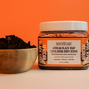 The Spathecary African Black Soap Exfoliating Body Scrub, 21 oz, Ultra Hydrating and Exfoliating Scrub for Nourishing Essential Body Care