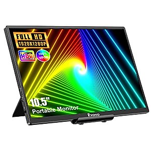Eyoyo Portable Monitor for Laptop 10 Inch Small Monitor 1920x1280 USB C Computer Display Travel Monitor with HDMI, External Monitor for PC Phone Xbox Switch PS4 178° IPS Screen Plug & Play