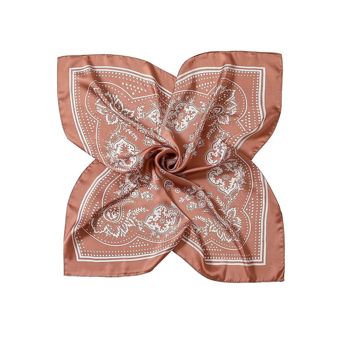 Yeaplike 4 Pcs 26.5×26.5 inches Silk Feel Satin Square Head Scarves for Women Neck Hair Scarves Hair Bandanas