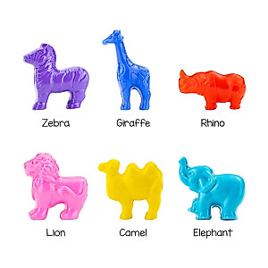 Hygloss Animal Shaped Beads Plastic Zoo Safari Animal Pony Bead Charms - 150 Pcs Colorful Craft Beads - Animal Design for Kids DIY Craft Jewelry Making Necklace Bracelet Supplies - Resealable Bag