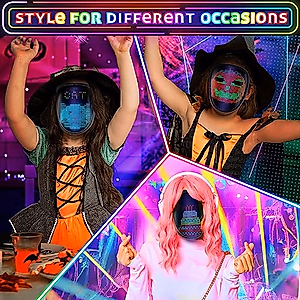 BLINWORLD LED Mask for kids - Gesture Sensing Transforming Light Up Face Mask for Halloween Birthday, and Masquerade Party - Mask Flashes (Mask flashes 01)