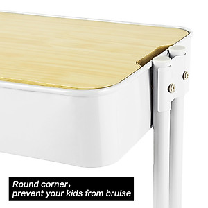 2 Tier Rolling Cart，Metal Utility Cart with Wheels and Cover for Office Home Kitchen Organization