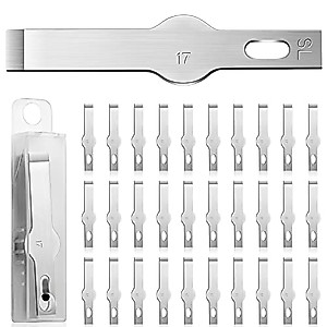 40 Pack Craft Knife Blades #17 Hobby Knife Replacement Blades Precision Knife Blade Hobby Knife Blades Art Knife Blade for Knife Craft Scrapbooking Cutting Caving Chiseling Shaving Supplies