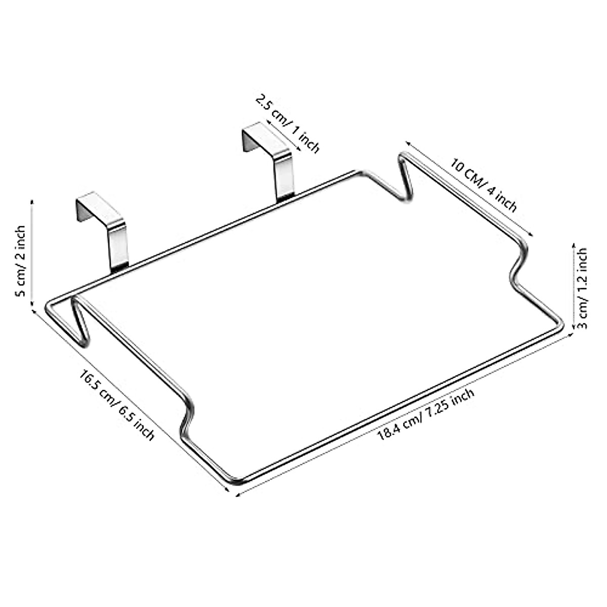 Hotop 3 Pieces Over The Cabinet Plastic Bag Holder Hanging Trash Bag Holder Made of Metal Garbage Bag Hanging Rack Rubbish Bag Holder for Kitchen Practical Sturdy Under Counter Over Door Silver