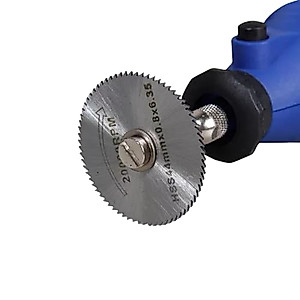 6 Pcs Rotary Drill Saw Blades with 1/8" Shank Extension Rod, Steel Saw Disc Wheel Cutting Blades for Wood Plastic Metal Stone Cutting