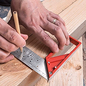 Try Square with Handle, Premium Stainless Steel Woodworking Ruler 45° / 90° Carpentry Tool with Multi-Angle, A Carpenter’s & Machinist’s Essential - The Ultimate Gift for Any Woodworking Shop(40CM)