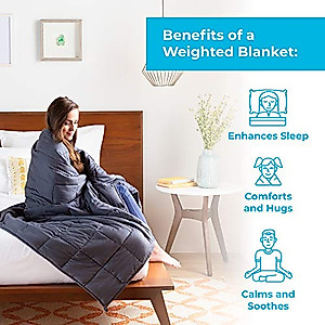 Linenspa 15 Pound Weighted Blanket – All Natural Relief and Sleep Aid - Filled with Premium Glass Beads - Calming and Soothing Hug