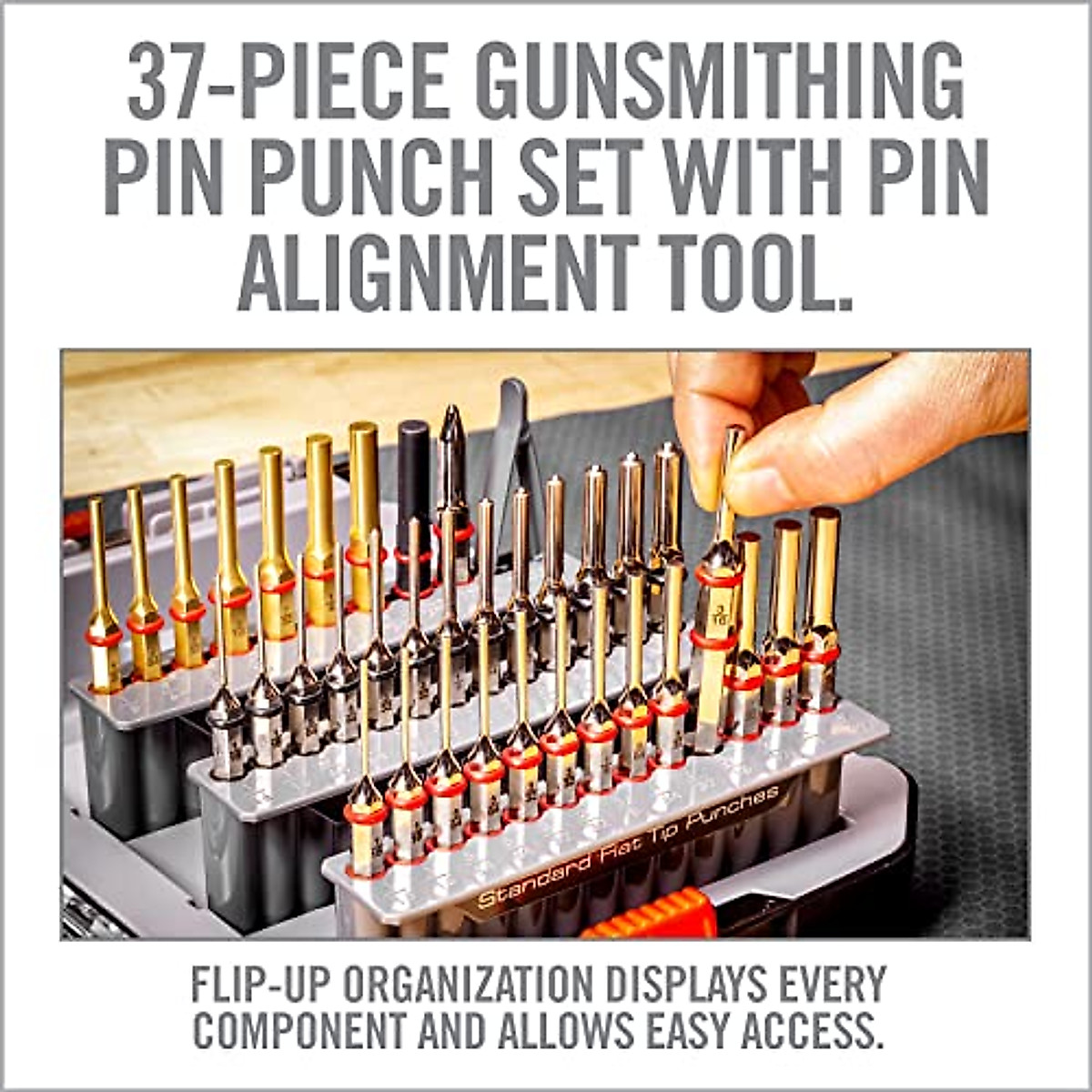 Real Avid Punch Set, Gunsmithing Tool Kit with Roll Pin Punch Set, Flat Tip Metal Punch Set, Brass Punch Set and Gunsmithing Tools: Pin Starter Tool, Finishing Non Marring Punch and Staking Punch Tool