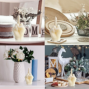 Hozodusi Middle Finger Scented Candle, Retro Funky Apartment Decor Aesthetic Pine Fragrance Soy Wax Hand Gesture Cute Candles, Trendy Cozy Unique Fun Decor for House Home Room and Bedroom