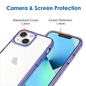 JETech Case Compatible with iPhone 13 Mini 5.4-Inch, Shockproof Phone Bumper Cover, Anti-Scratch Clear Back (Purple)