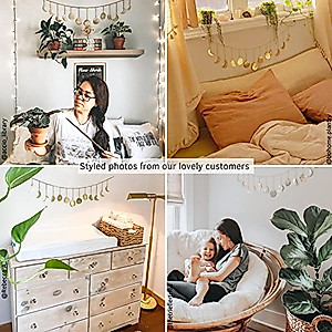 Moon Phase Wall Hanging, Handmade Hammered Gold Metal 13 Moons 36" Garland, Phases of the Moon, Celestial Lunar Art, Bohemian Aesthetic Christmas Boho Decor for Bedroom Home Dorm Living Room Girl Gift