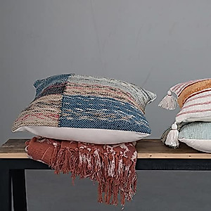 Creative Co-Op Creative Co-Op Woven Jute and Cotton Pillow, Multicolor