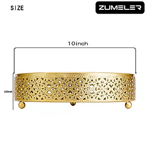 ZUMELER Gold Cake Stand,10" Round Iron Cake Stands Cookies Cupcake Dessert Stands for Weedings Birthday Baby Showers Anniversary