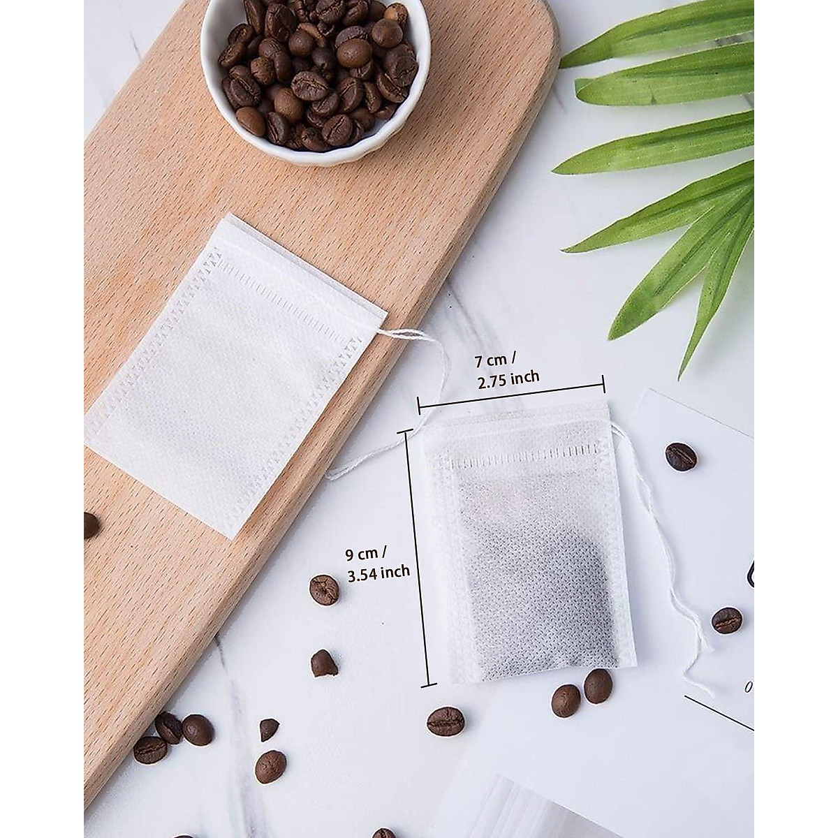 200pcs Disposable Tea Bags for Loose Leaf Tea, Tea Filter Bags with Free Tea Spoon for Loose Tea Loose Leaf Tea, Coffee, Spice, Herbs (QS53)