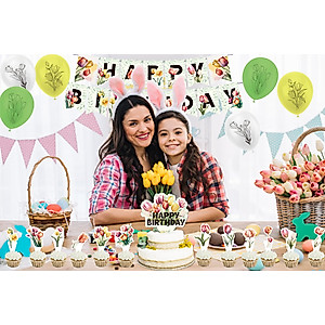 Tulip Party Decorations Tulip Flower Birthday Party Supplies Includes Tulip Birthday Banner Cake Topper Cupcake Toppers Balloons for Tulip Birthday Party Bridal Shower Baby Shower Decor